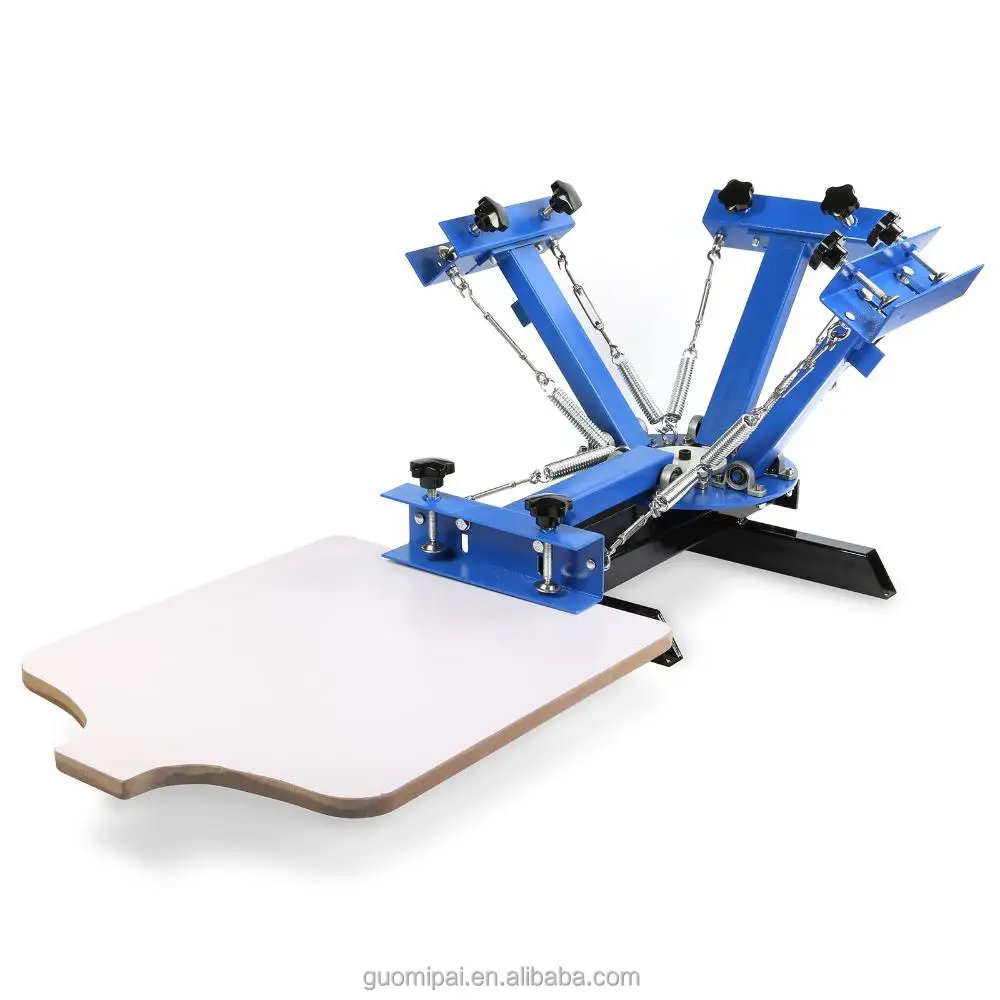 2023 Hot Selling 4 Color 1 Station Silk Screening Screenprint Machine Portable Press Screen Printing Machine
