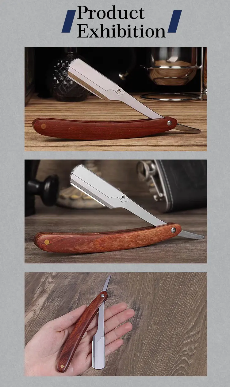 Single Blade Razors Stainless Steel Beard Folding Barber Shaver Knife ...