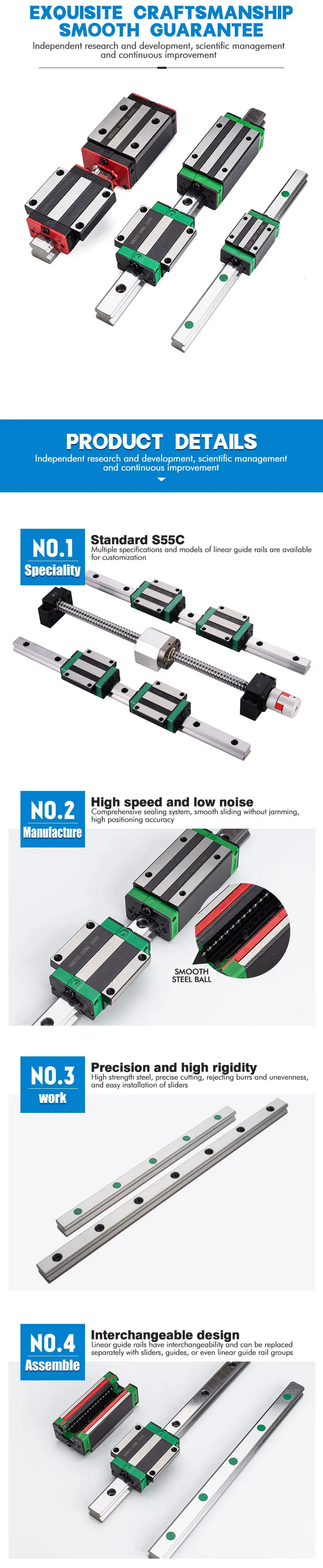 Roller Linear Guide Rail Roller Type Rgw30cc Roller Linear Guide For ...