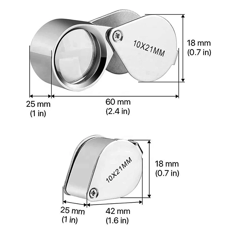 Pocket Eye Jewelry Loupe 30x 21mm Diameter Folding Zinic Alloy Metal ...
