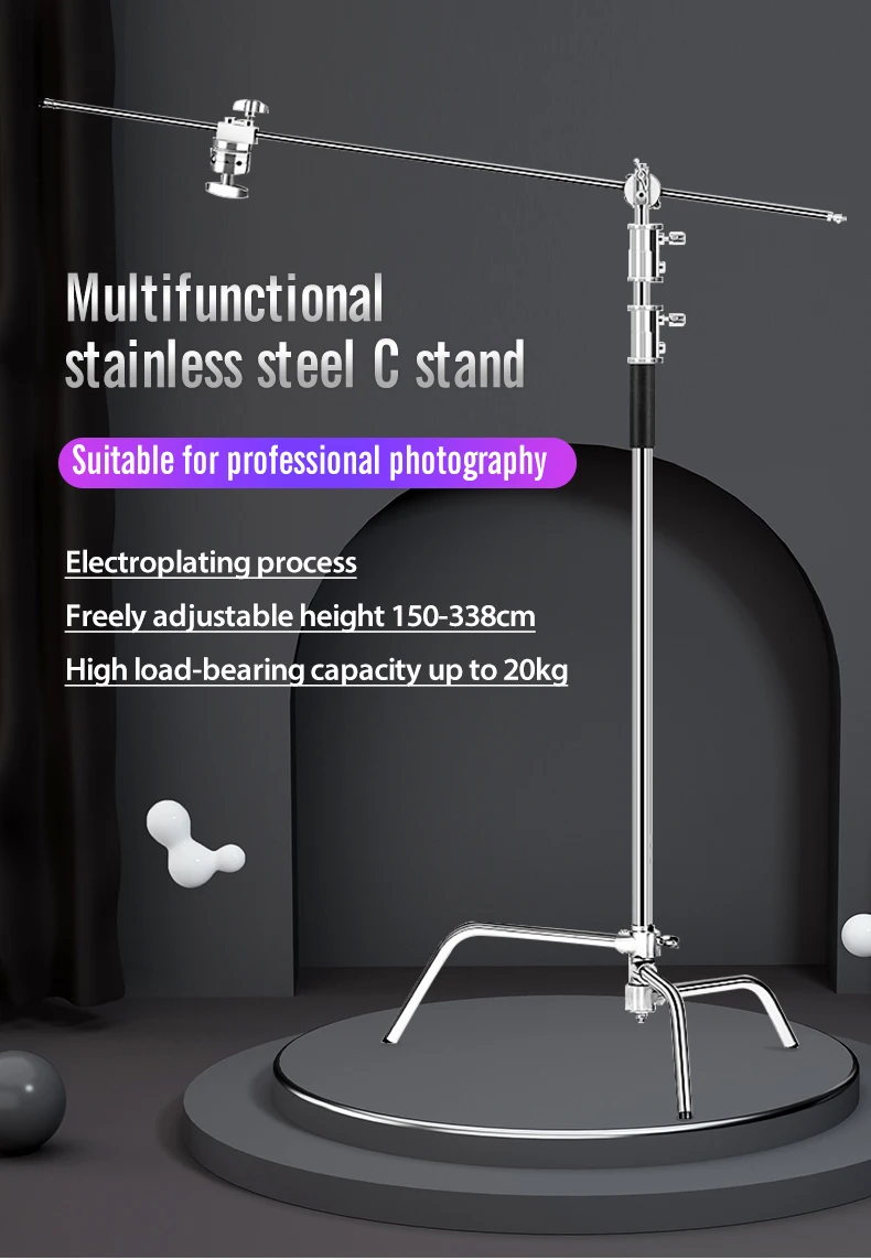 Stainless Steel Heavy Duty C Stand Magic Leg With 2 Arms 150-330cm ...