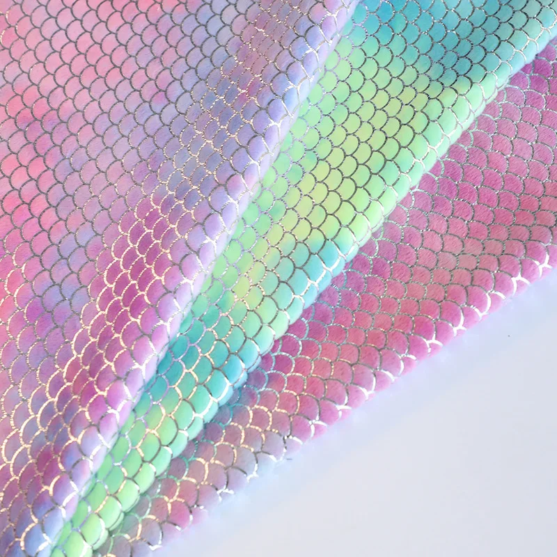 2022 Foil Fish Scale Pattern Tie-dye Warm Super Soft Printed Velvet ...