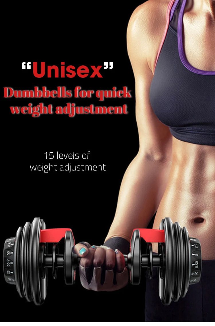 Wholesale Custom 90lb Steel Adjustable Dumbbells for Fitness
