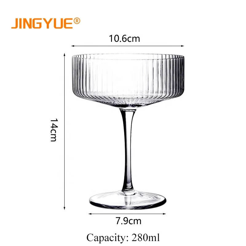 2 Pack Vintage Crystal Coupe Cocktail Glasses Set 280ml Hand Made ...