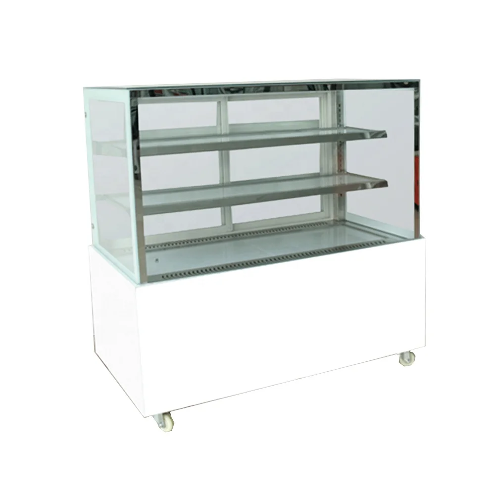 Sliding front door cake display case transparent dessert showcase ...