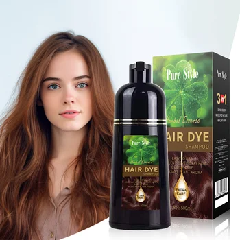 Purestyle Oem Fast Brown Best Professional Organic Herbal Argan Oil Dye Hair Shampoo Black Hair ...