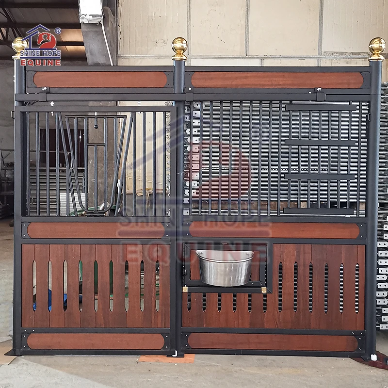 Solid Horse Stalls Horse Stables With Lower Bamboo Wood And Sliding ...