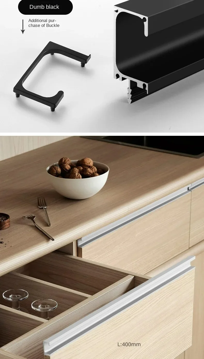 Aluminum Alloy G Profile Kitchen Cabinet Handles - Modern L-Shaped ...