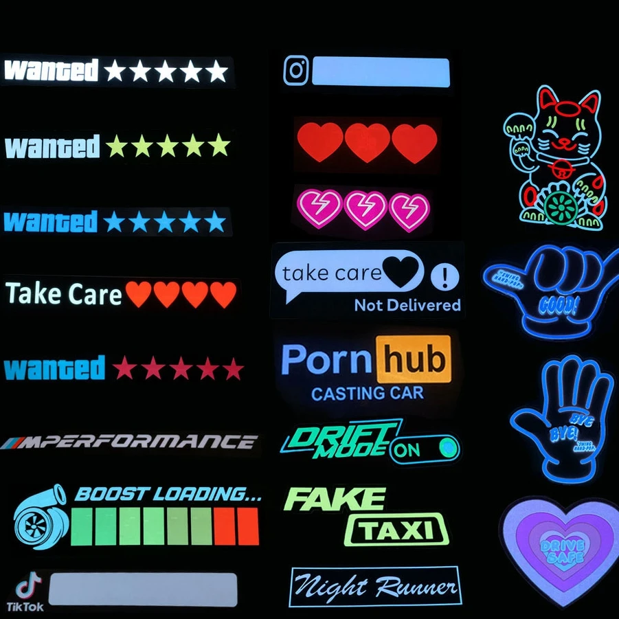 Richshining Auto Wanted Led Tape Stickers Glow In The Dark Safety Led ...