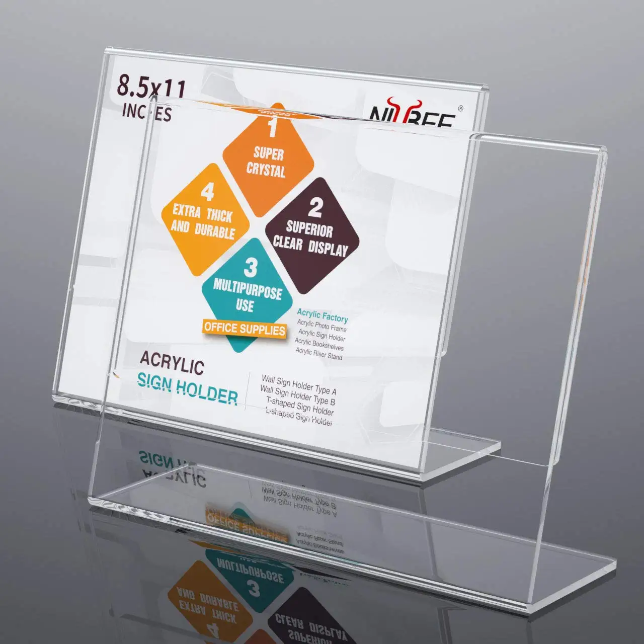 L Shaped Acrylic Menu Holder Stand,Slanted Display Stand,Acrylic Sign ...