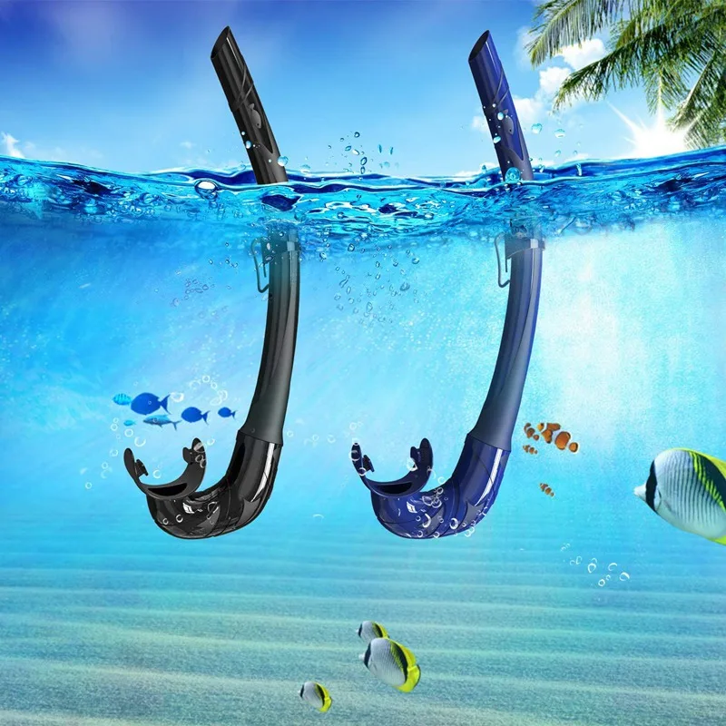 Adults Diving Snorkel Breathing Tube Silicone Flexible Foldable Swim ...