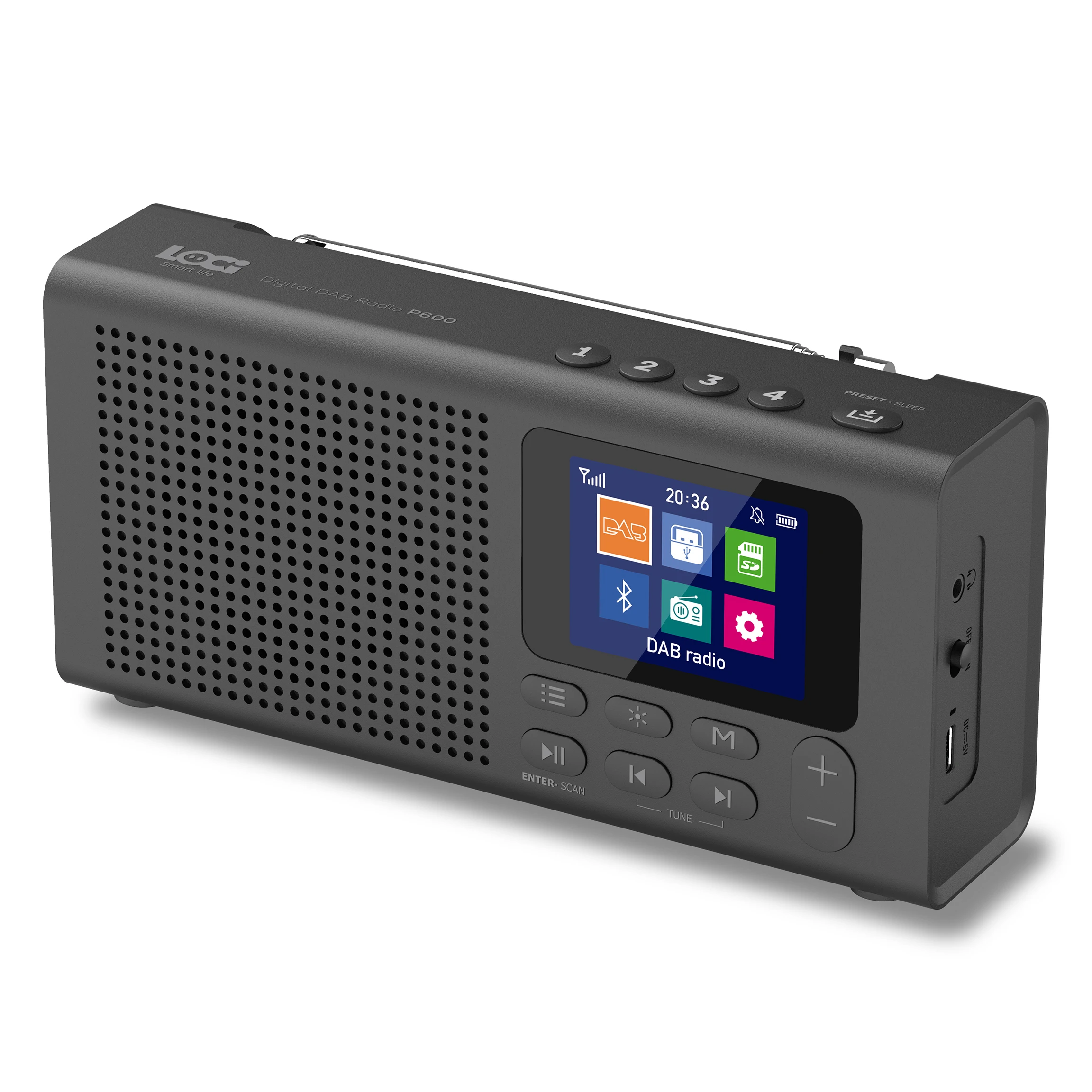 Portable DAB Radio Mains and Battery Powered DAB FM radio with alarm ...