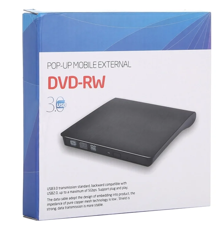 Usb 3.0 External Dvd-rw Cd-rw Burner Recorder Optical Drive Rewritable ...