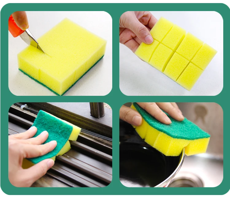 Eco Non-Scratch Dish Scrub Sponges - Sustainable Cleaning