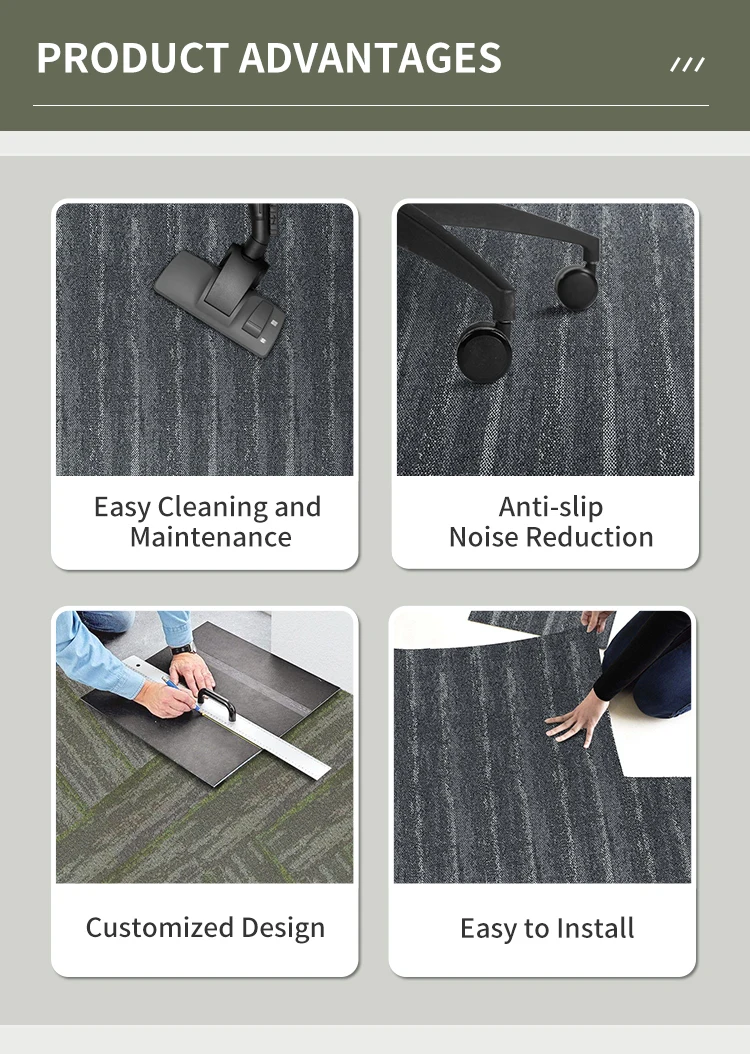 Luxury Removable Carpet Tiles 50x50 Office Fiberglass Modular Carpet ...