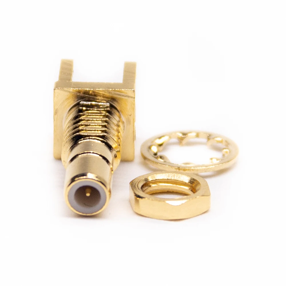 Straight Bulkhead Smb Female Connector For Through Hole Pcb Mount - Buy ...