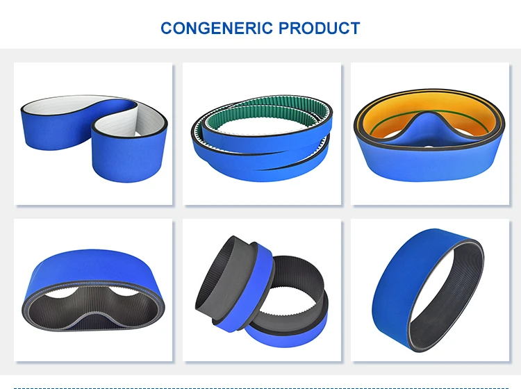 Standard Size Green PU Foam Belt Sylomer Coated PU Timing Belt with ...