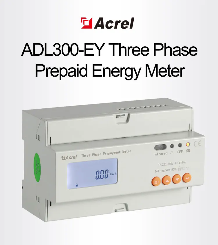Acrel Adl300-eynk Pre-paid Power Management Three Phase Din Rail Prepayment Energy Meter With ...