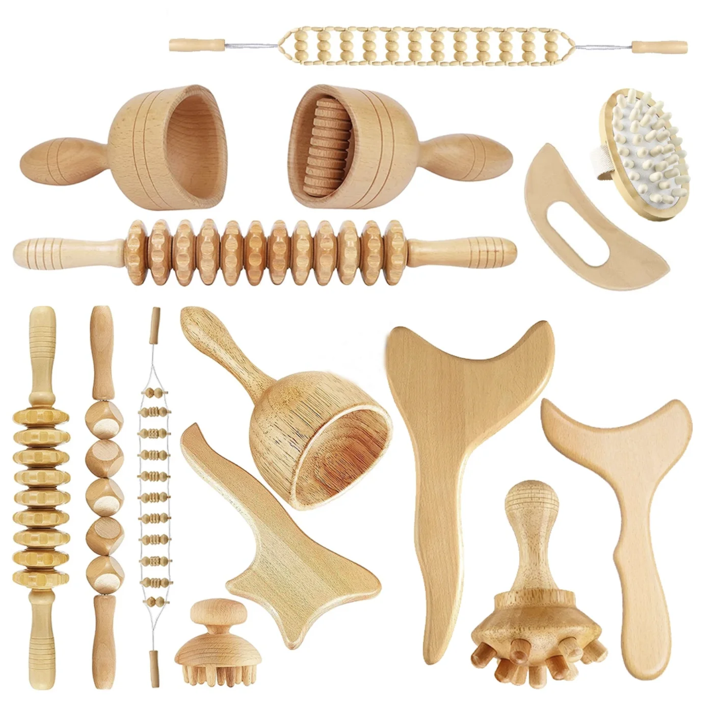 Factory Wooden Face Massager Body Arm Leg Neck Anti Cellulite Wooden Face Roller Face Wood