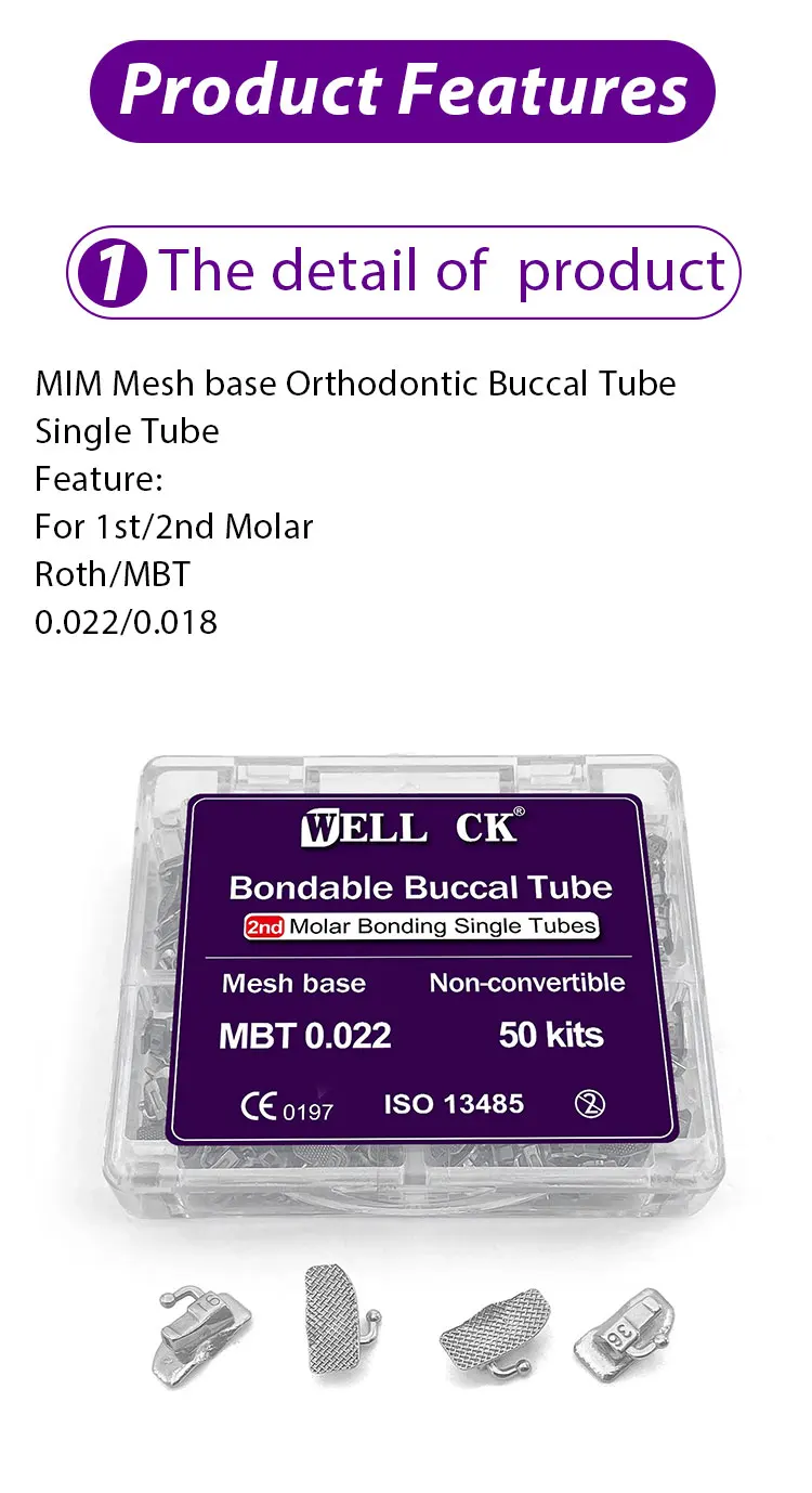 Dental Orthodontic Buccal Tubes 1st Molar Bondable Monoblock Non ...