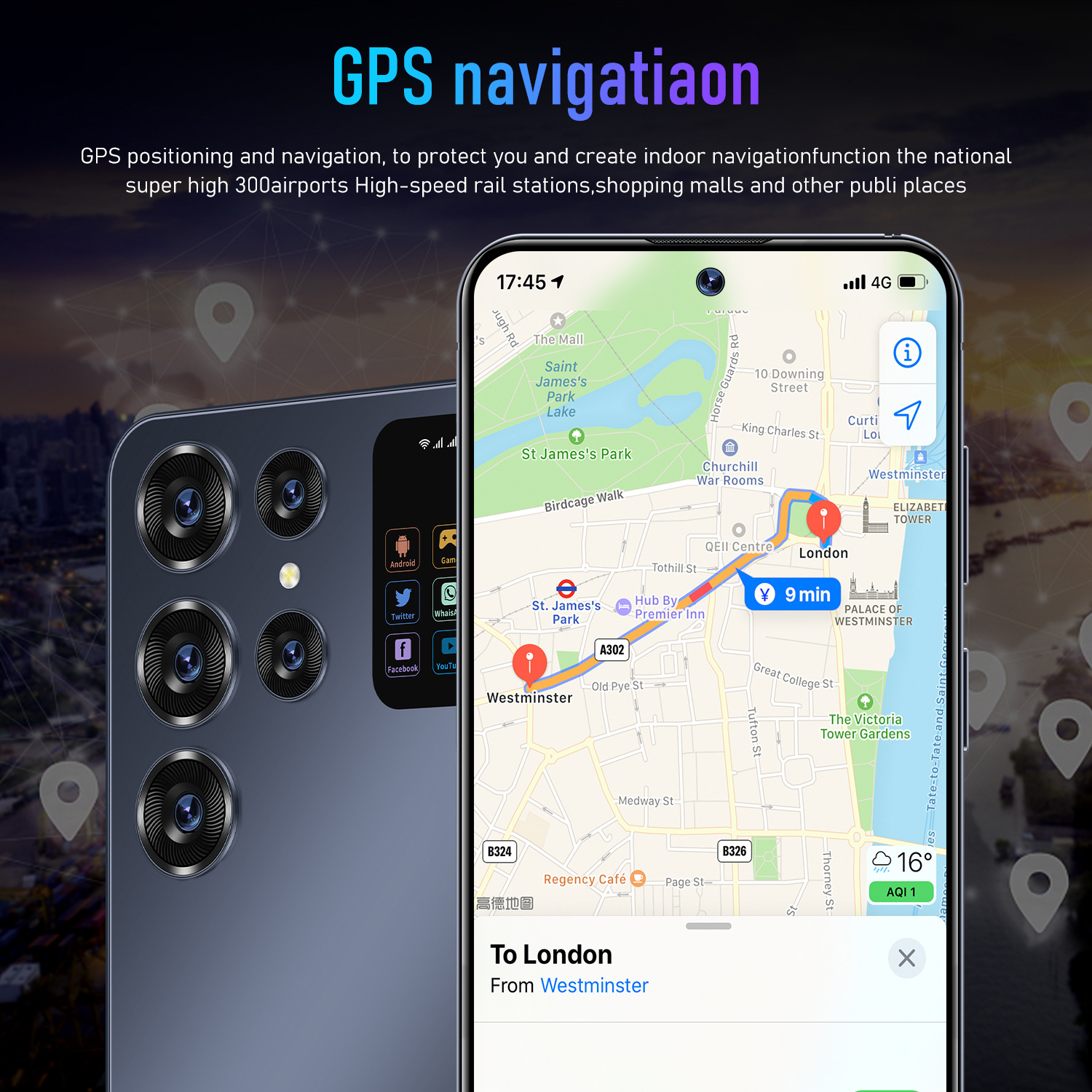 Global Version of 5G Smartphone 7.3-inch Dual SIM Dual Standby Mobile ...