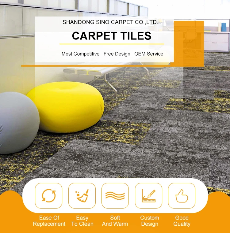 Luxury Modern Nylon Modular Interlocking Floor Carpet Tiles