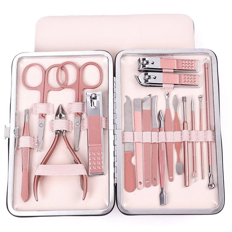 Stainless Steel Manicure Set 16 Pieces Private Label Nail Sets Beauty ...