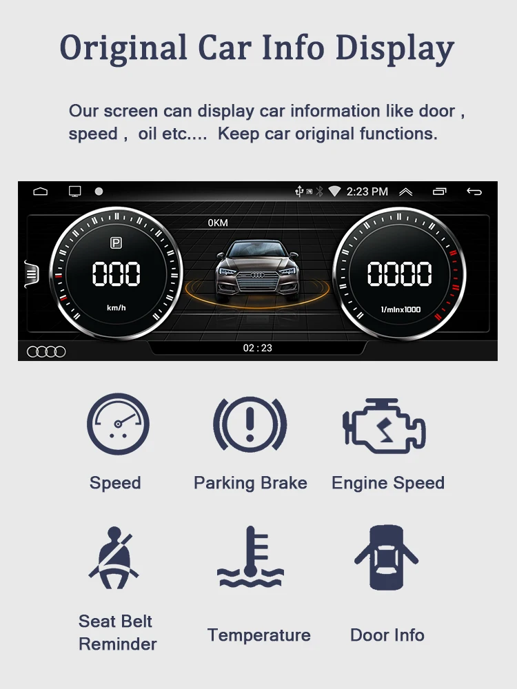 8.8 Inch Android 11 Display Screen 8 Core For Audi A3 2013-2015 Wifi 4g ...