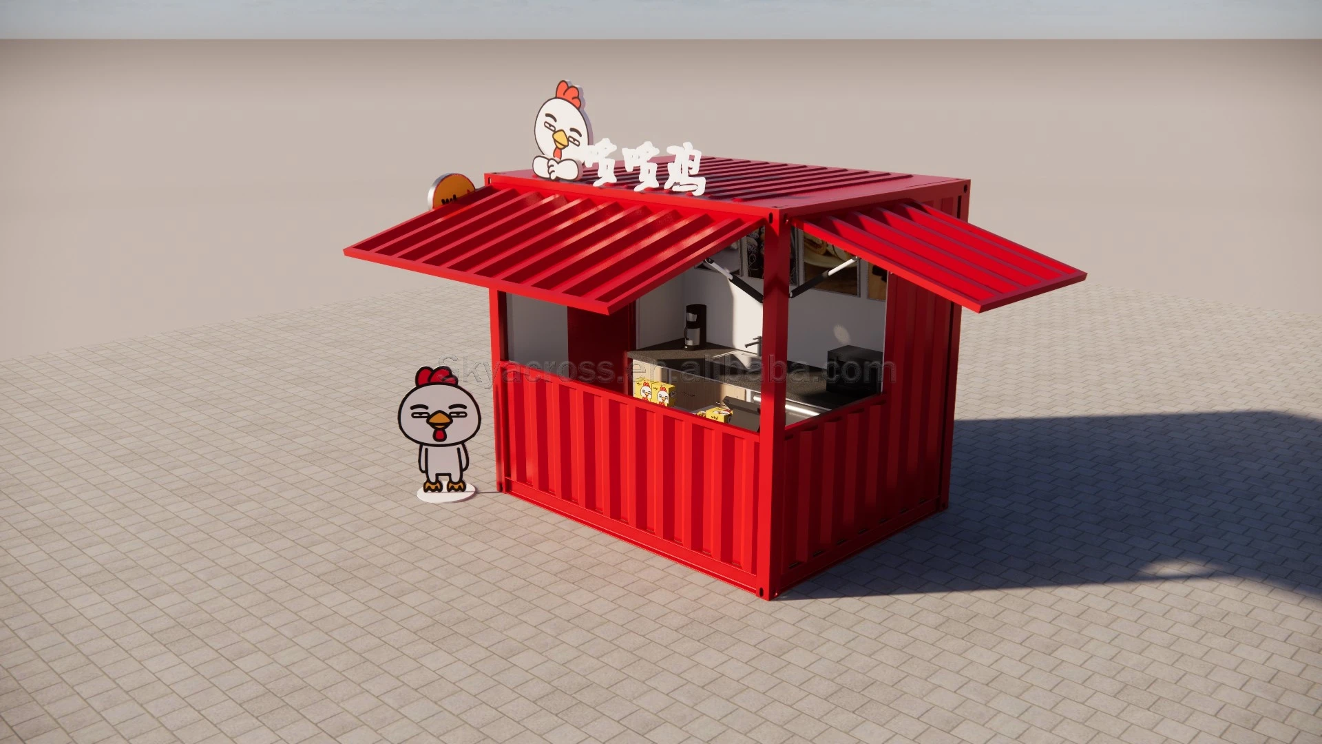 10FT Mini Pop-Up Shop Container Kiosk for Coffee, Fast Food & Retail ...