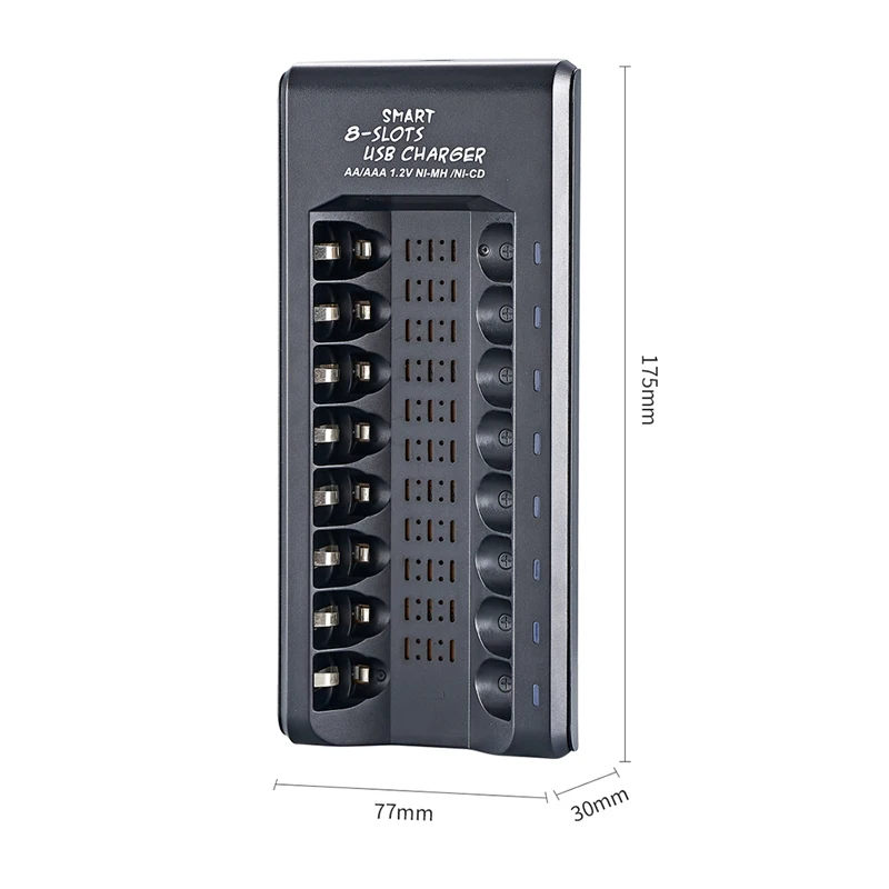 Smart Usb Battery Charger 8 Slots Aa 3a 1.2v Ni-mh Ni-cd Rechargeable ...