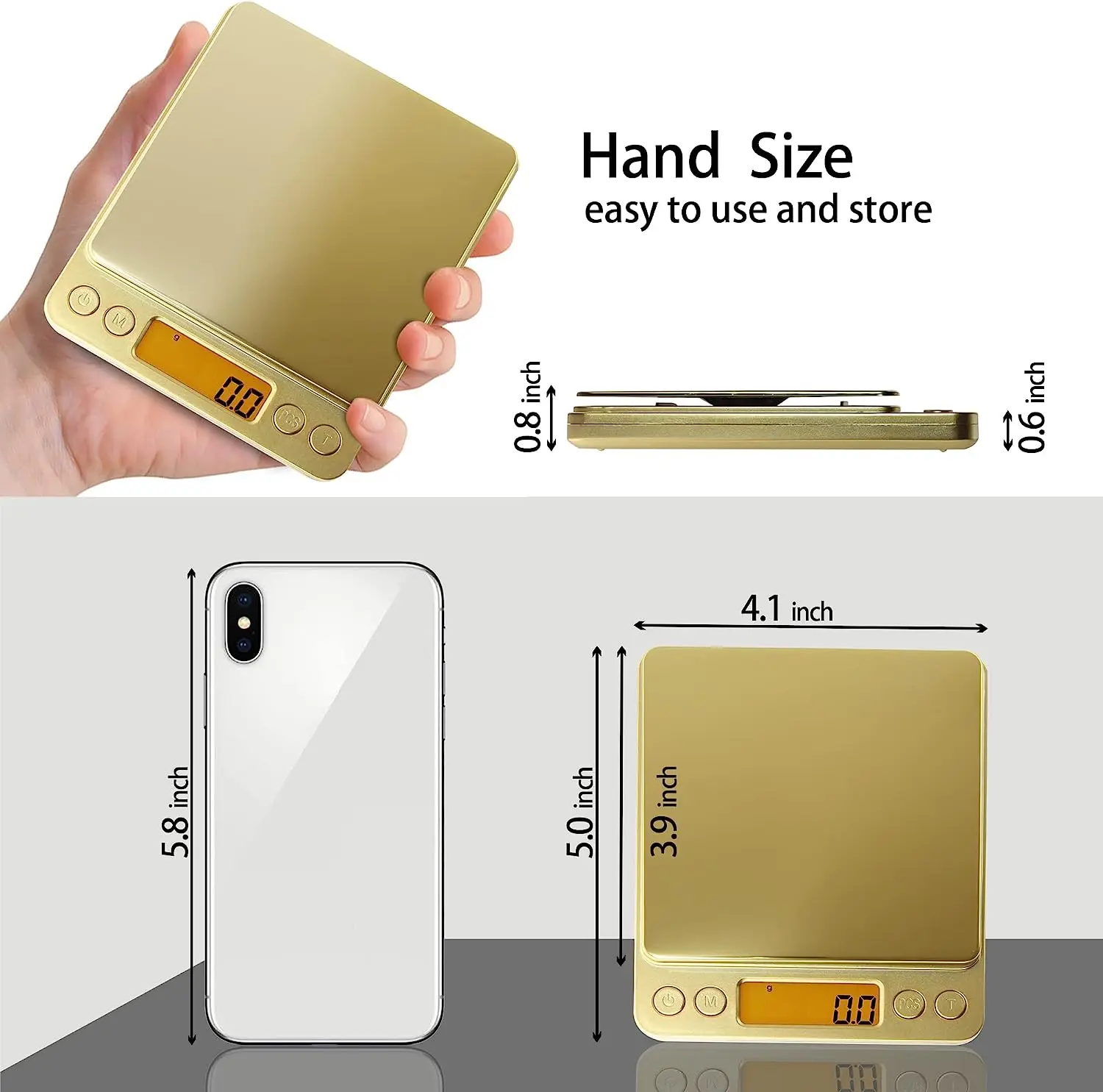 Stainless Steel Kitchen Digital Scale 500g/1kg/2kg/3kg Electronic Food ...