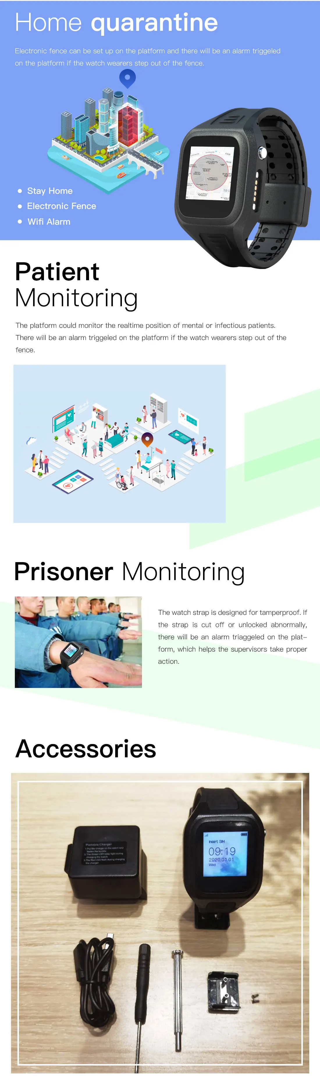 Thinkrace Professional GPS Bracelet 4G for Prison Offender Tracking