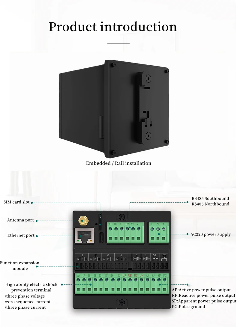 Smart 3 Phase Power Analyzer Module RS485 Wireless Multifunction MODBUS ...