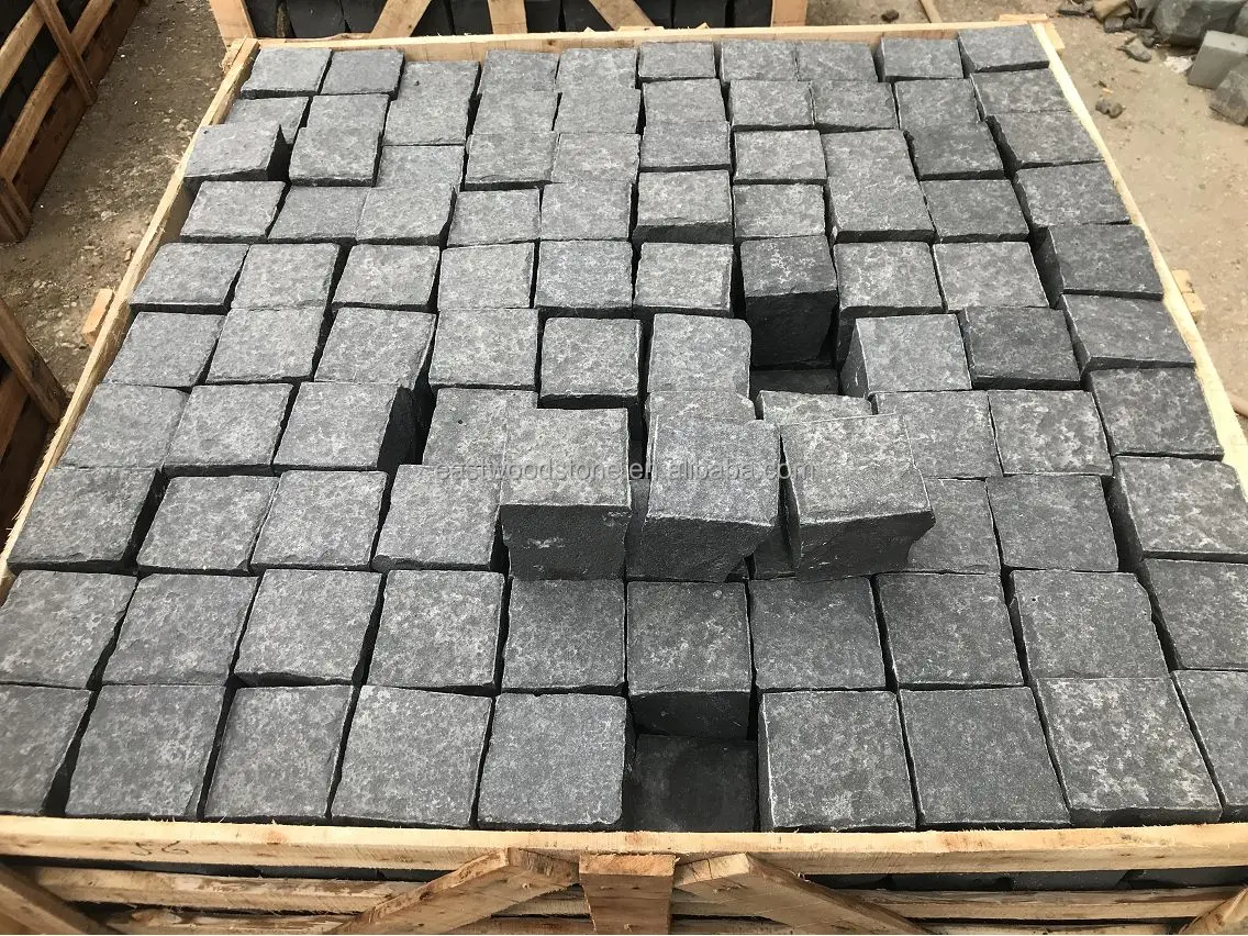 Wholesale Black Basalt Cobblestone Natural Stone Cube For Driveway ...