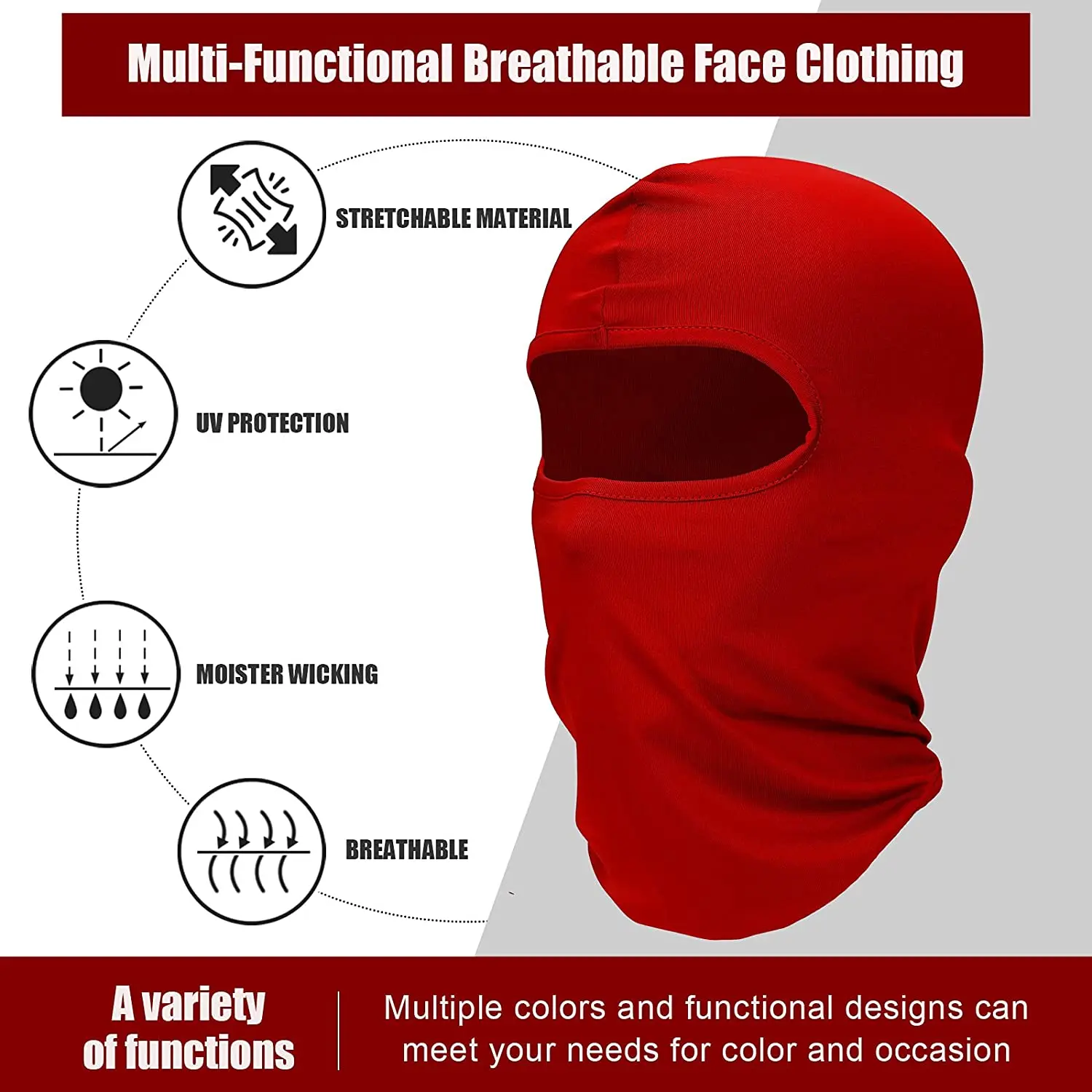 Unisex Custom Logo Full over Print Face Ski Mask