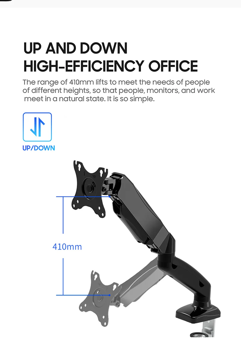 Stable Multi Angle Adjustable Monitor Arm 13 to 27 Inch Monitor Stand ...