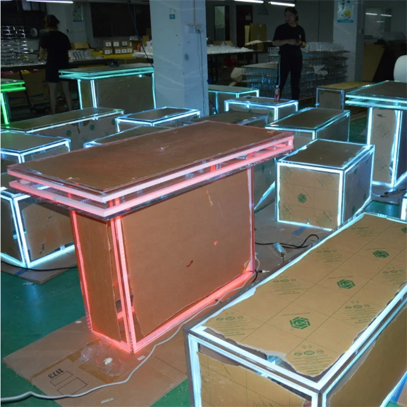Acrylic colorful coffee table modern led coffee table fashionable ...