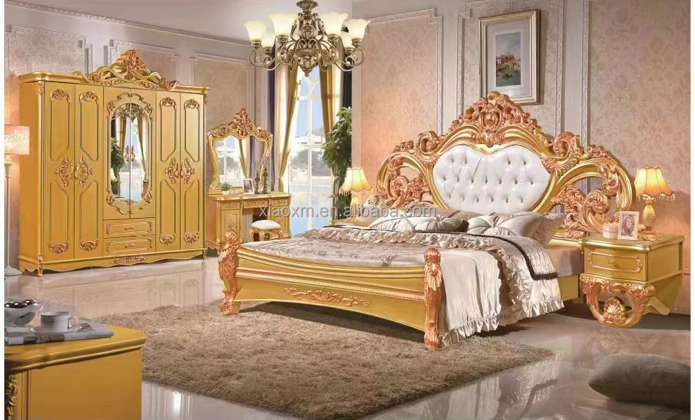 Master Bedroom French Court Bed European Style Villa Luxury Tailor Bed ...