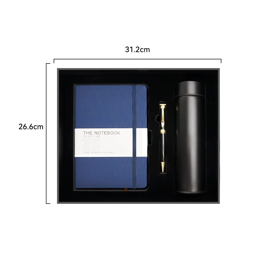 Custom Business Notebook and Pen Gift Sets with Vacuum Cup