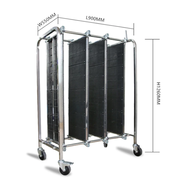 Adjustable Stainless Steel Trolley - Antistatic SMT ESD Storage Cart
