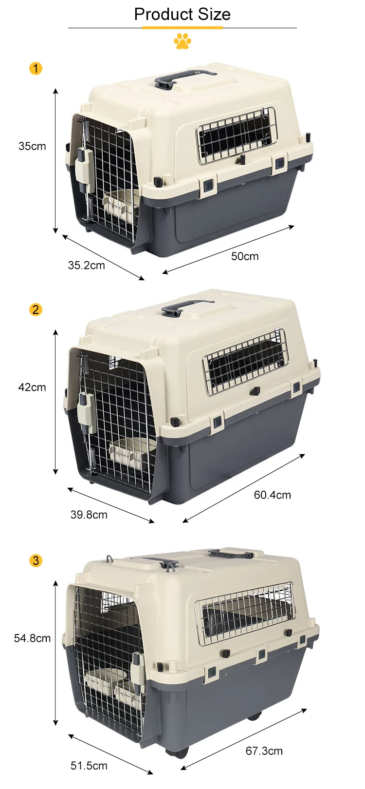 BS A202 High Quality IATA Airline Approved Plastic Pet Carrier Dog ...
