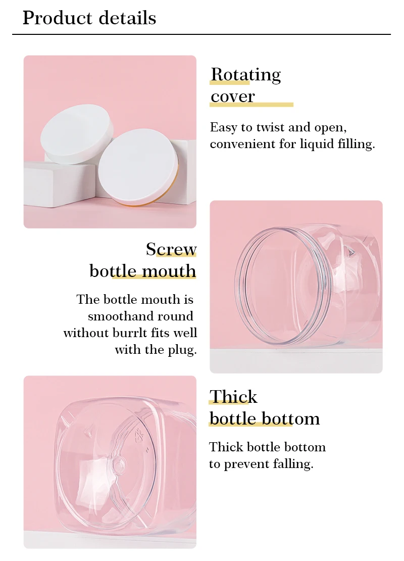 Square Cosmetic Pet Scrub Jar 350ml - Customizable