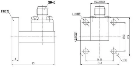 WR42 WaveguideTo Coaxial Transition Waveguide To Coaxial Adapter Right ...