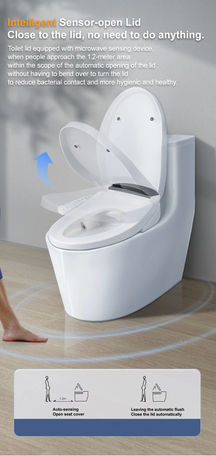 Multi-function Closes Tool High End Heating Warmer Heated Plastic Toilet Seat Automatic Cover ...