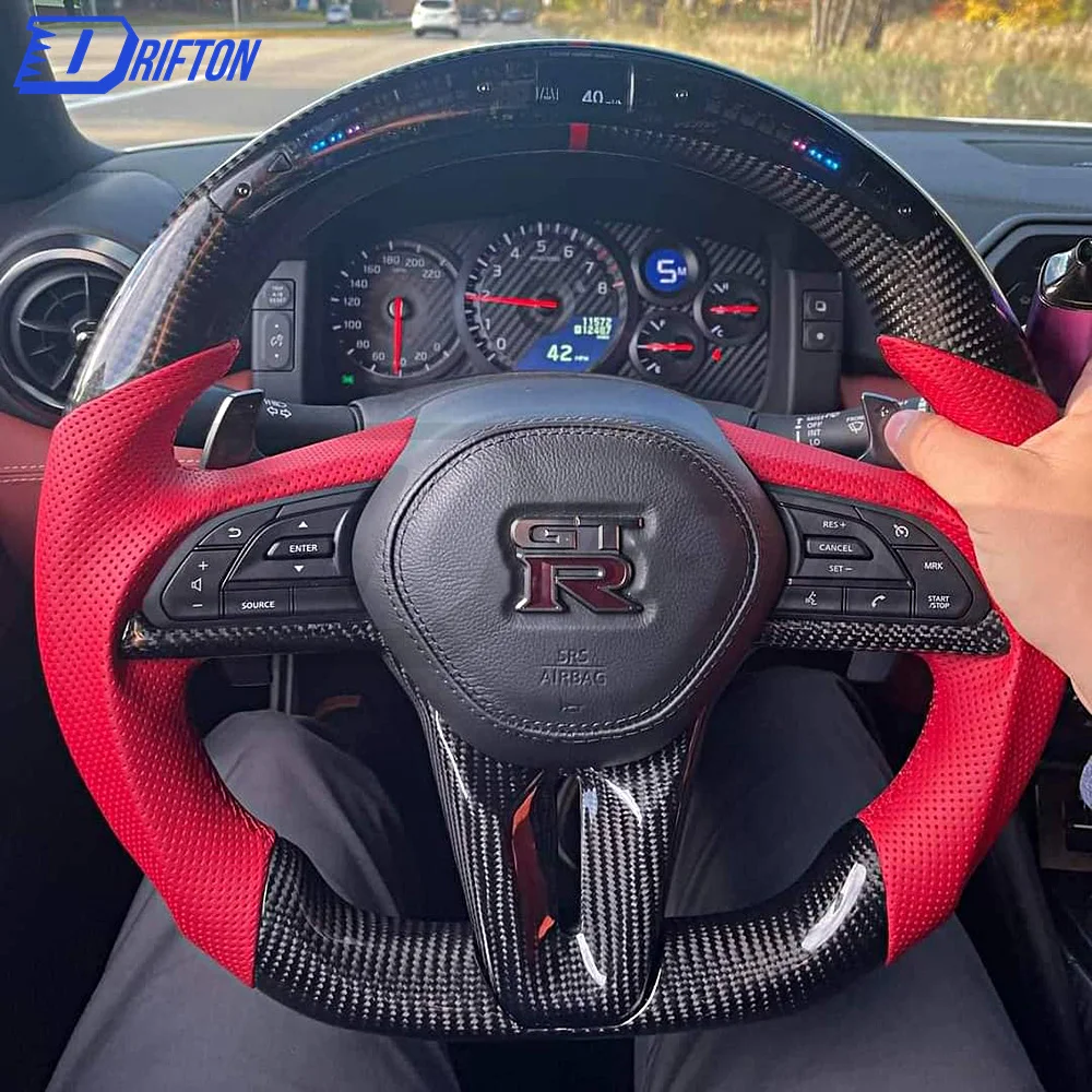 Customize GTR R35 Steering Wheel with Carbon Fiber & LED