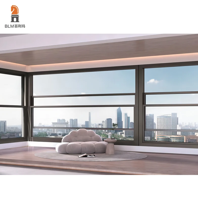 Blm Double Glaze Motor Electric Aluminium Vertical Sliding Automatic ...