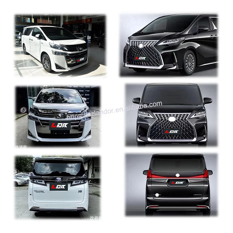 2023 Lm Body Kit Car Bumper For Alphard Vellfire Facelift Lm 300h 350 Bodykit Hood Fenders ...