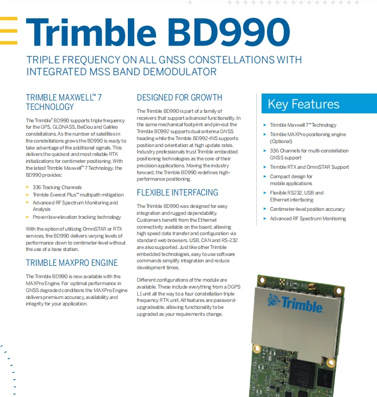 Trimble BD990 RTK GNSS Full System - Multi Frequency Board
