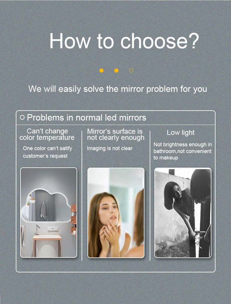 Modern Luxury Led Cloud Vanity Mirror Makeup Hand Wave Sensor Switch ...