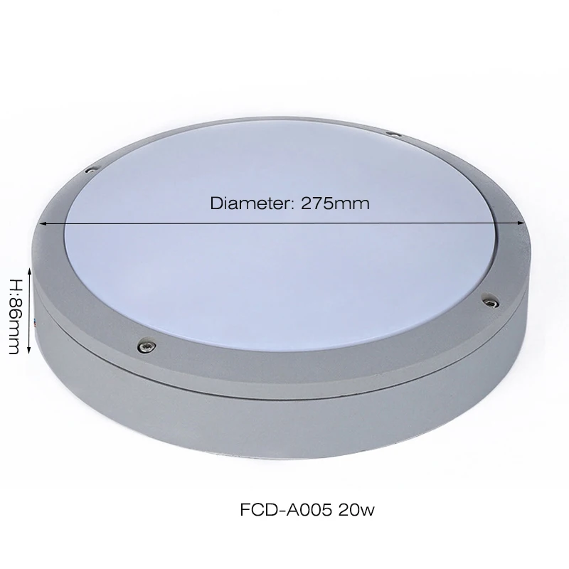 Round Bulkhead IP65 Black Outdoor Garden Lamp - 30W LED